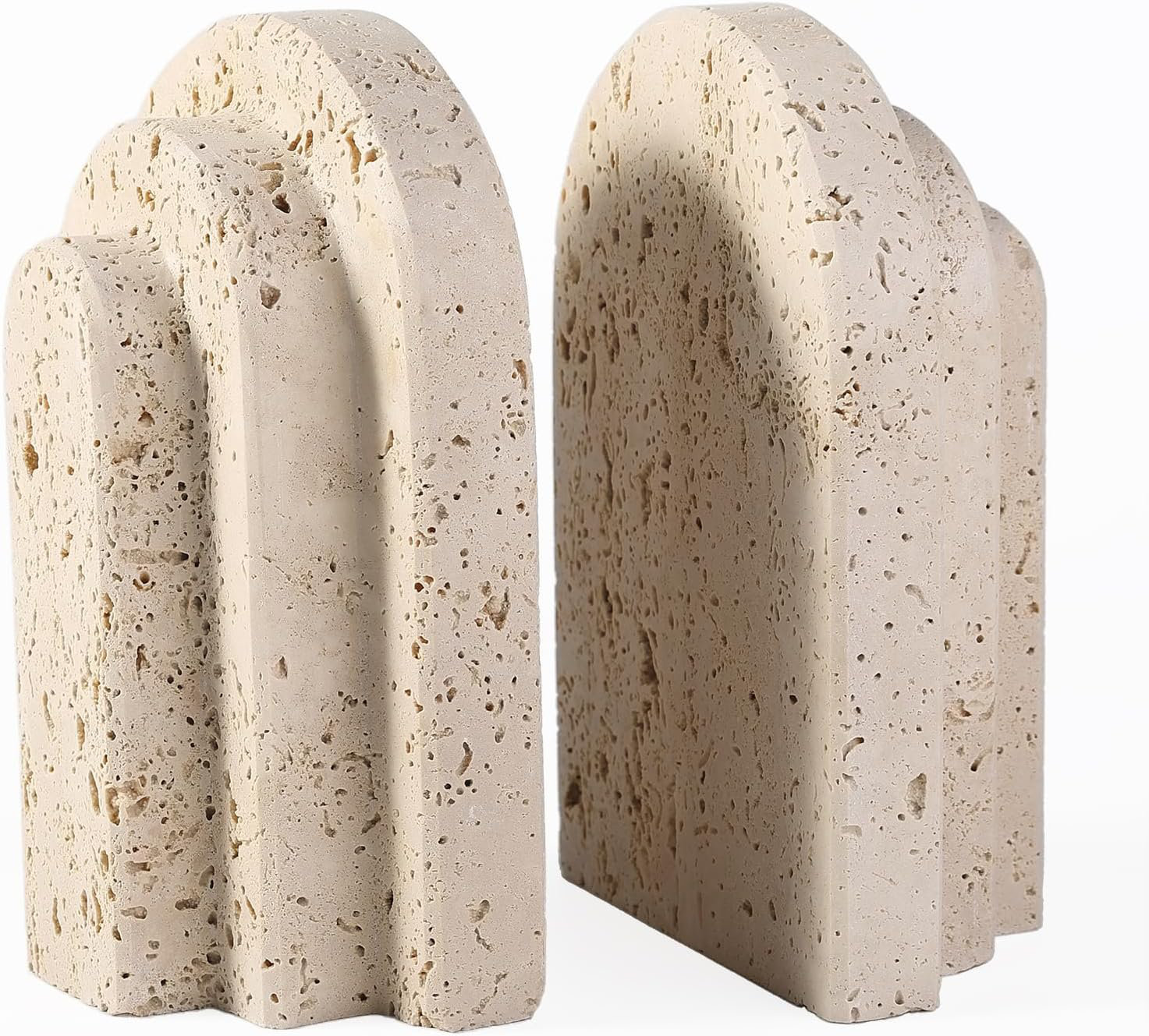 Latitude Run® Natural Marble Book Ends - Heavy Duty Bookends For ...