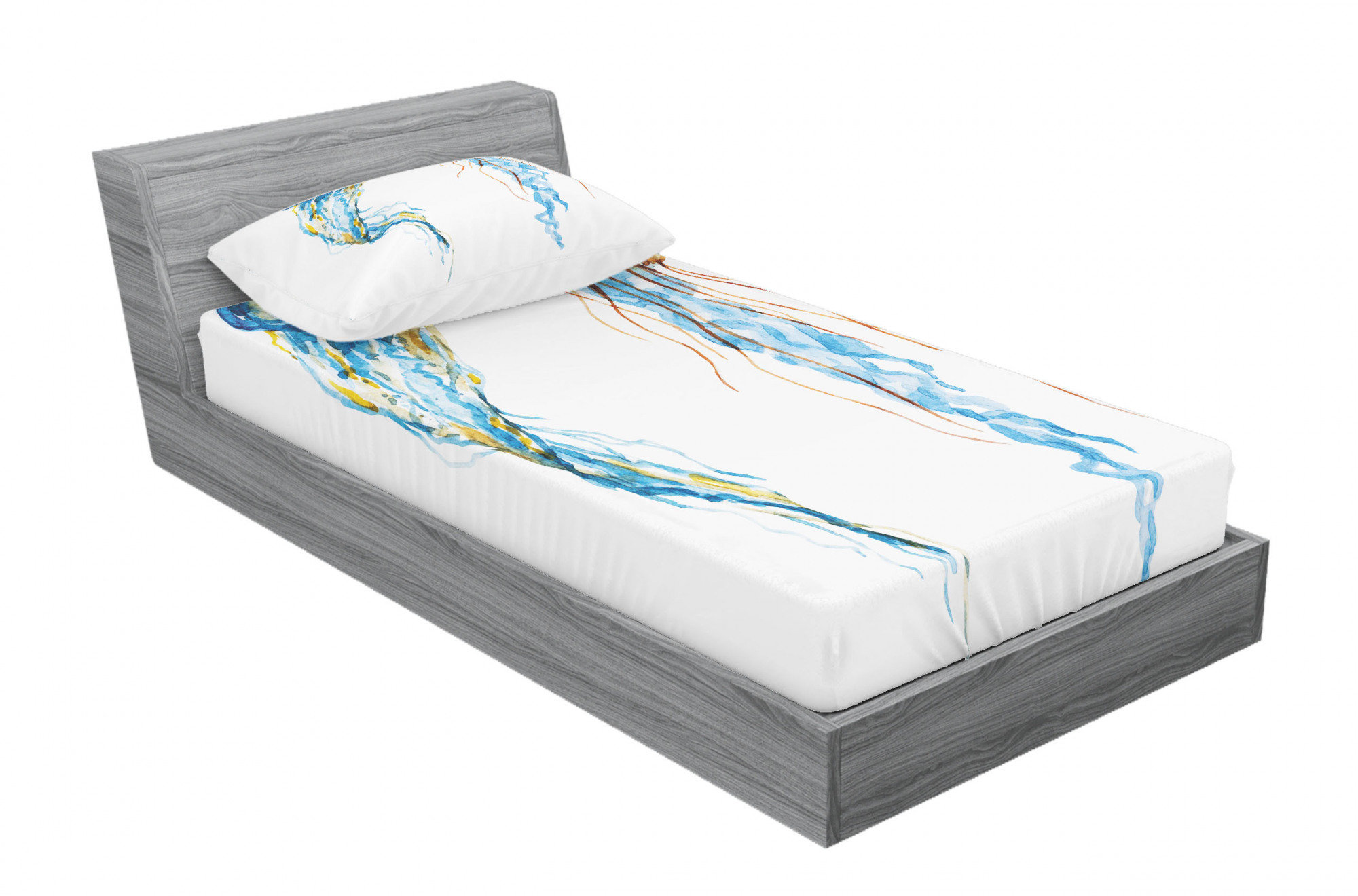 Ambesonne Jellyfish Exotic Sea Ocean Creature Aquatic Animals ...