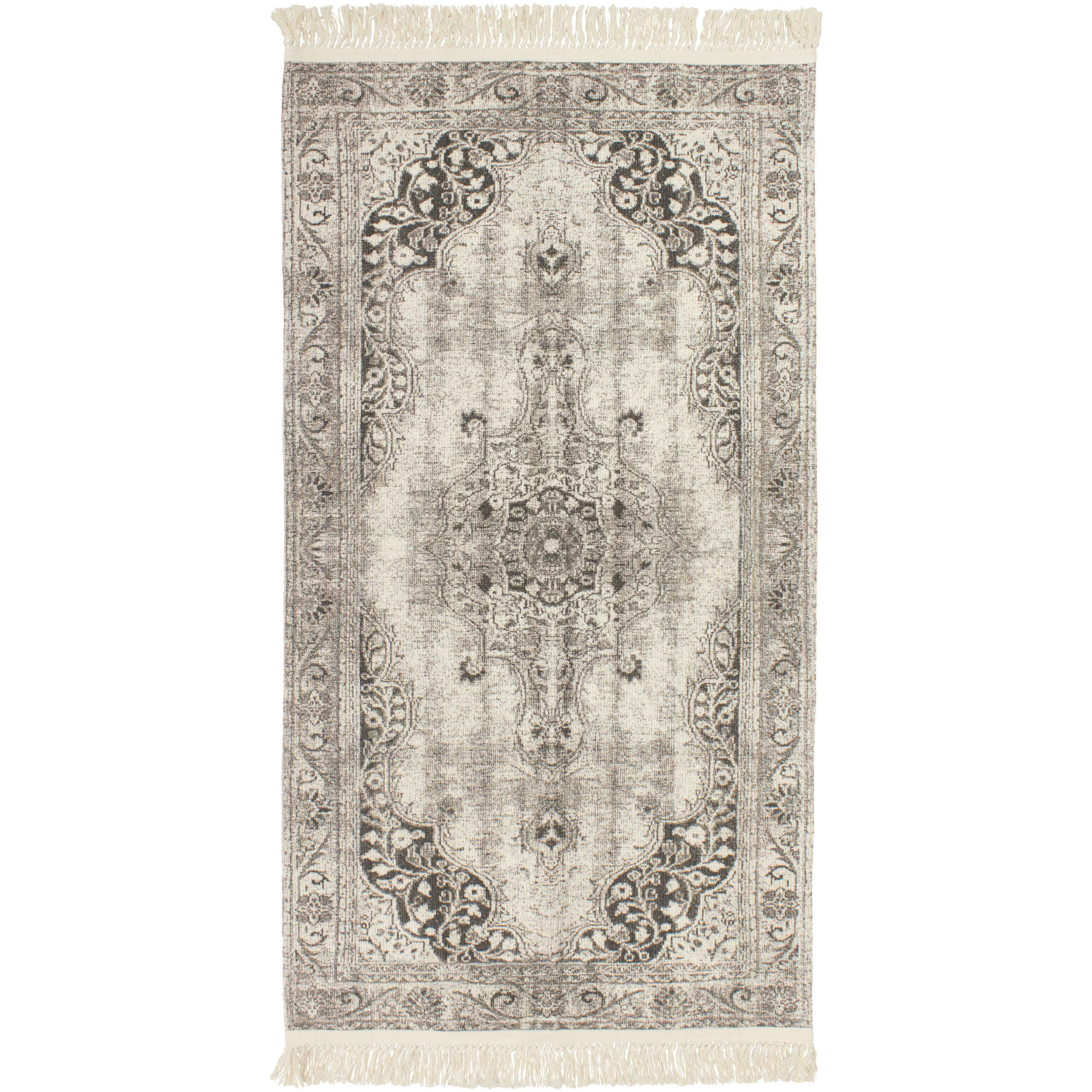 French Connection Ruben Vegetable Dyed Cotton Gray Area Rug | Wayfair