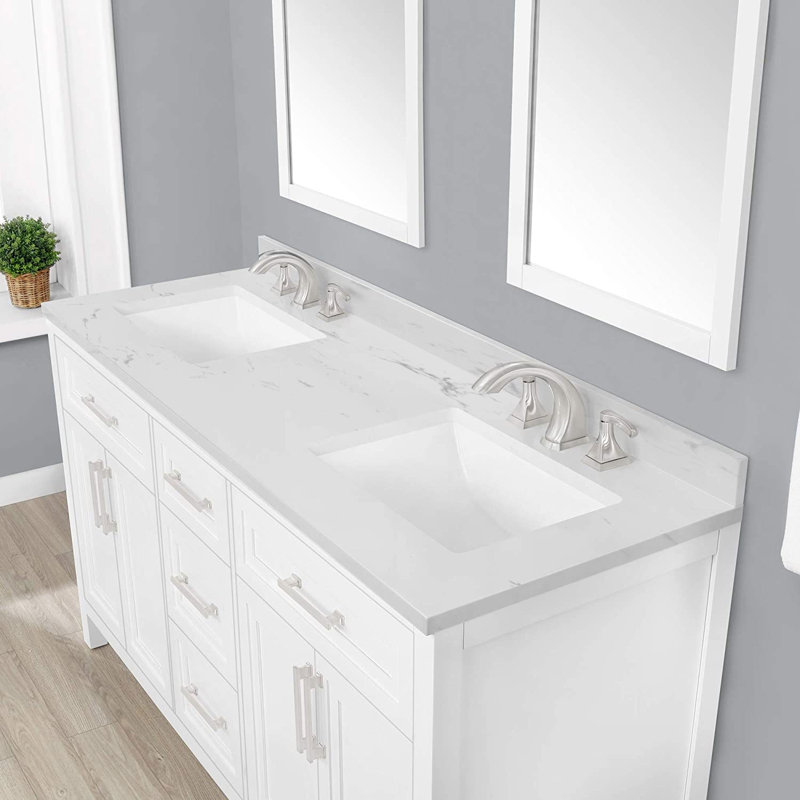 PROOX 60'' Double Vanity Top with Sink Faucet Holes | Wayfair
