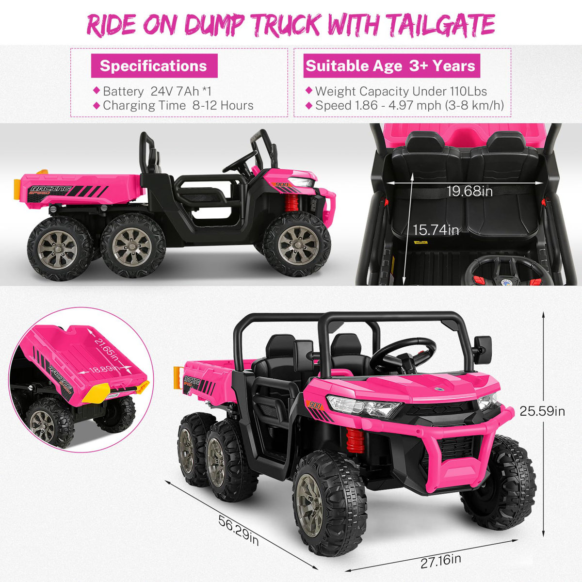 Himimi Delia Himimi 24 Volt 2 Seater All-Terrain Vehicles Battery ...