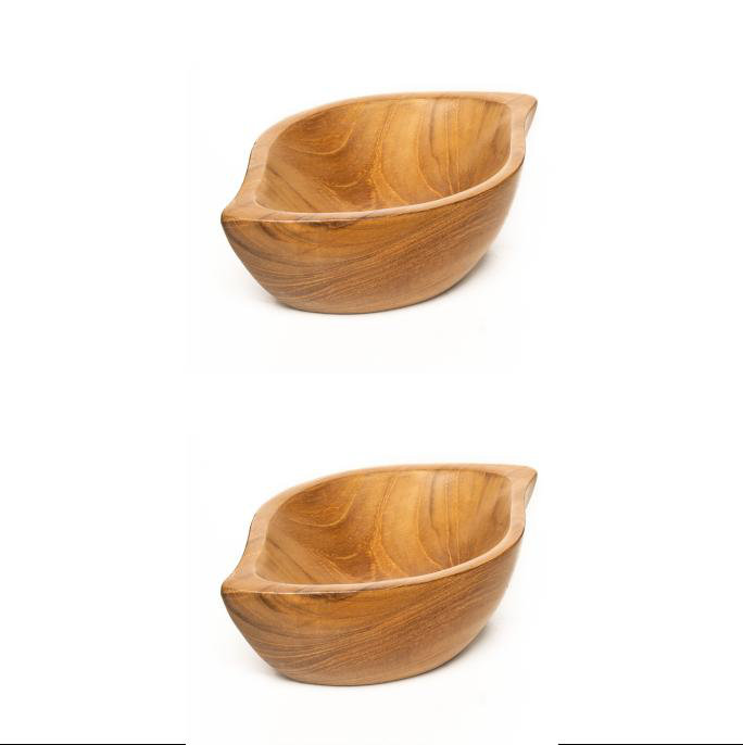 Millwood Pines Tonsui Teak Wood Side Bowl 2-Pack | Wayfair