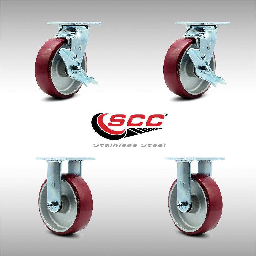 Service Caster 4 Piece Poly on Aluminum Caster Set | Wayfair