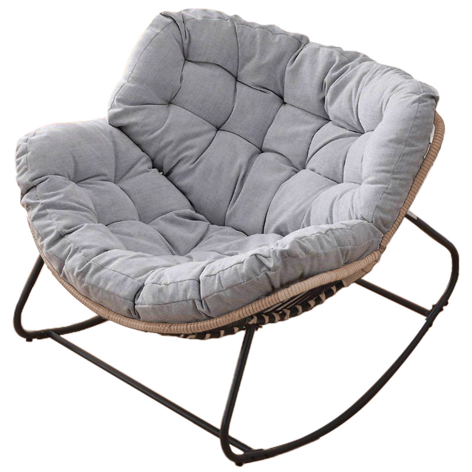 Bay Isle Home™ Big Grey Rocking Chair - Bird's Nest | Wayfair
