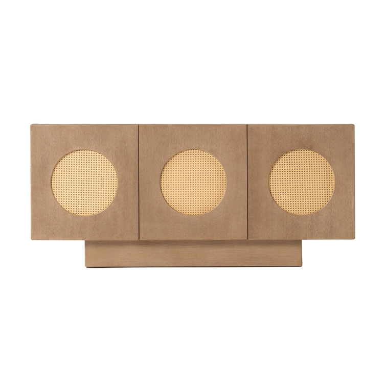 Benjara Noe Ohan 70 Inch Sideboard Buffet Console, 3 Doors, Light Brown ...