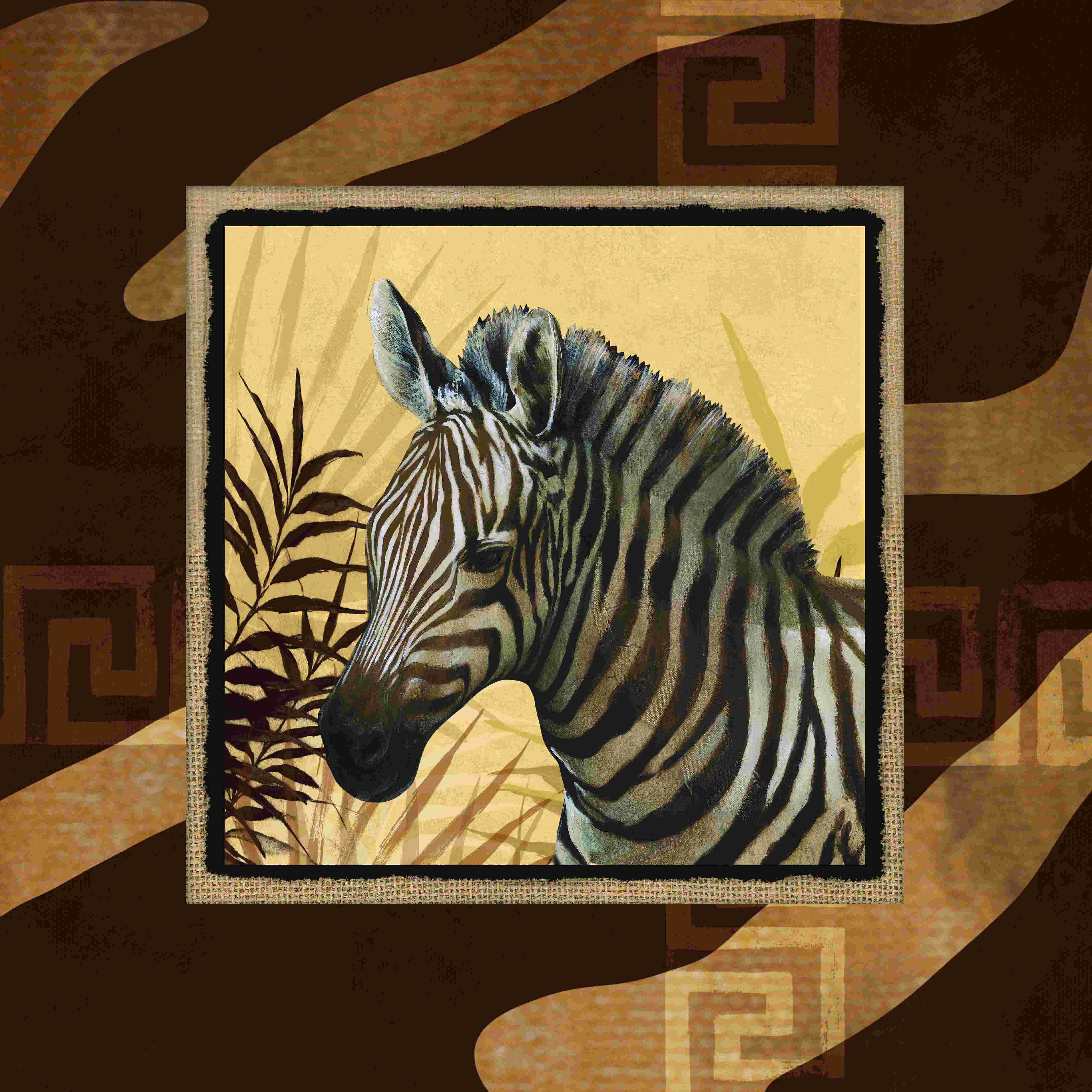 Dakota Fields Painted Zebra With Leaves - Wayfair Canada