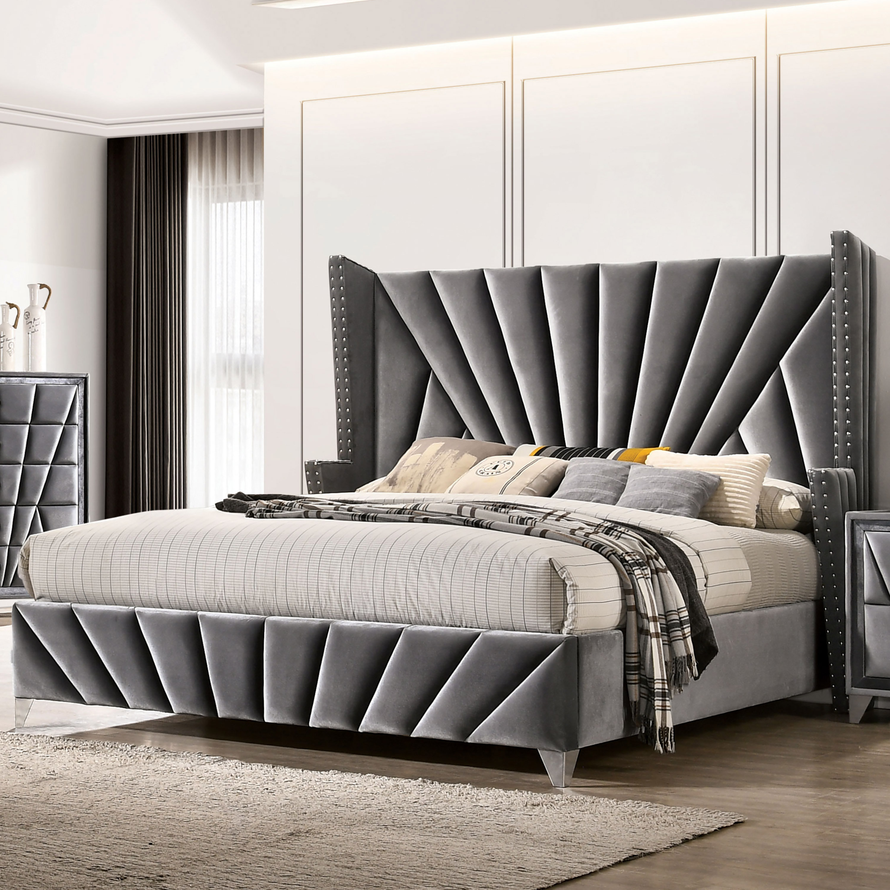 Willa Arlo Interiors Declan Upholstered Wingback Bed & Reviews | Wayfair