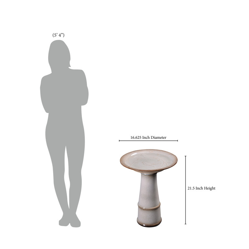Red Barrel Studio® Otaki Ceramic Sundial Birdbath & Reviews | Wayfair