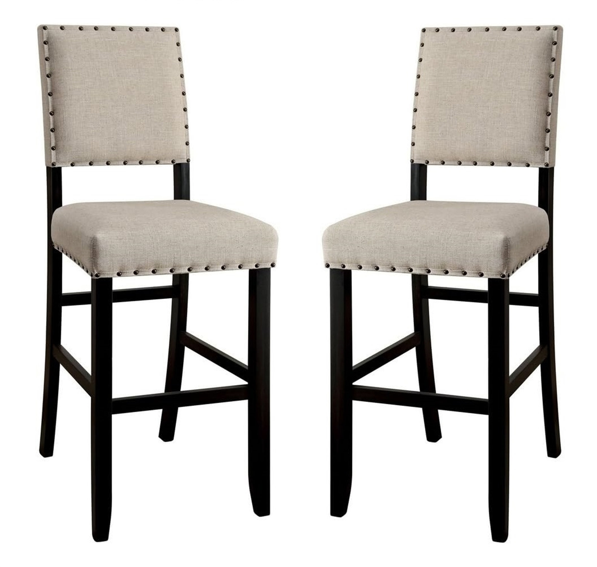Rosdorf Park Rustic Bar Chairs With Distinctive Trim And Upholstery ...