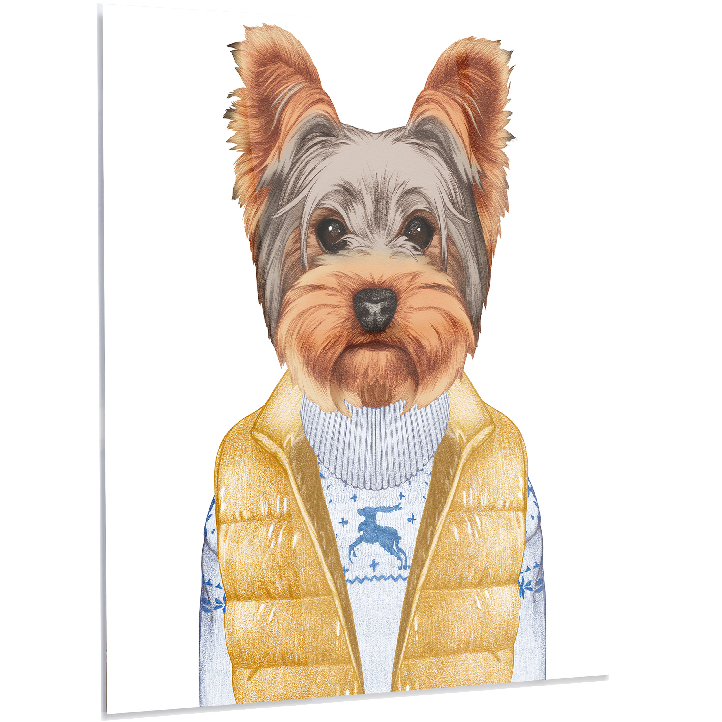Design Art 'Terrier in Down Vest and Sweater' Graphic Art on Metal ...