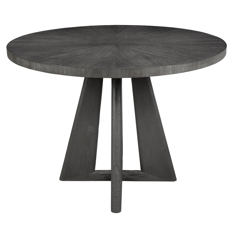 Gracie Oaks Jenab Round Gray Walnut Dining Table | Wayfair