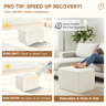 Ebern Designs Upholstered Round Pouf Ottoman And Square Foot Rest ...