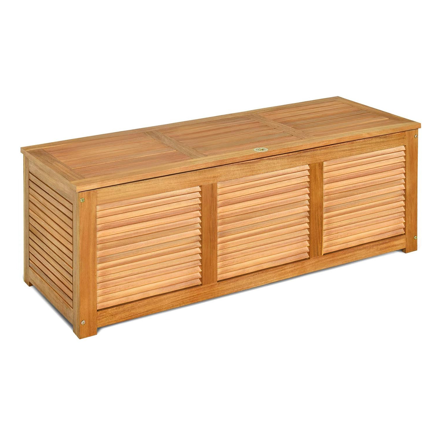 OTOTWER 47 Gallon Acacia Wood Deck Box, Garden Backyard Storage Bench ...
