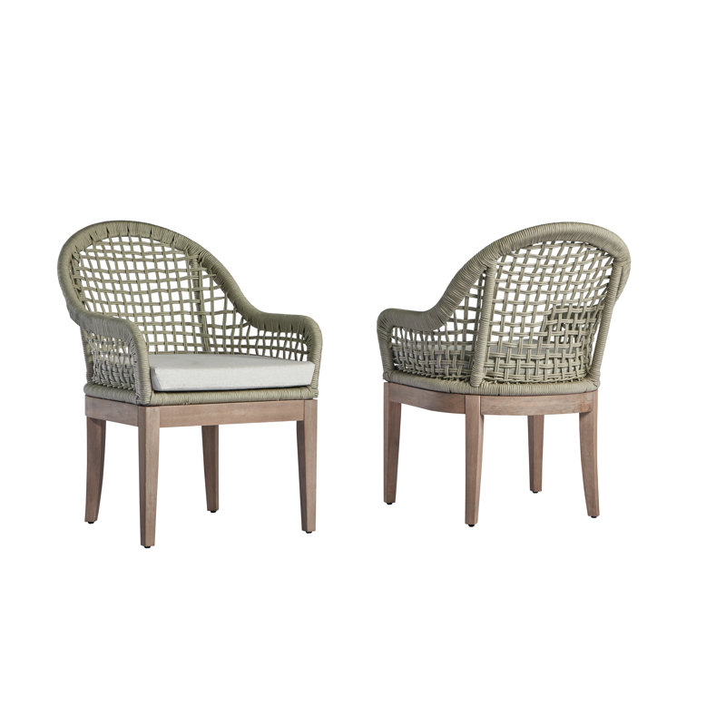 Bayou Breeze Outdoor Patio Chairs With Woven Rope Design | Wayfair
