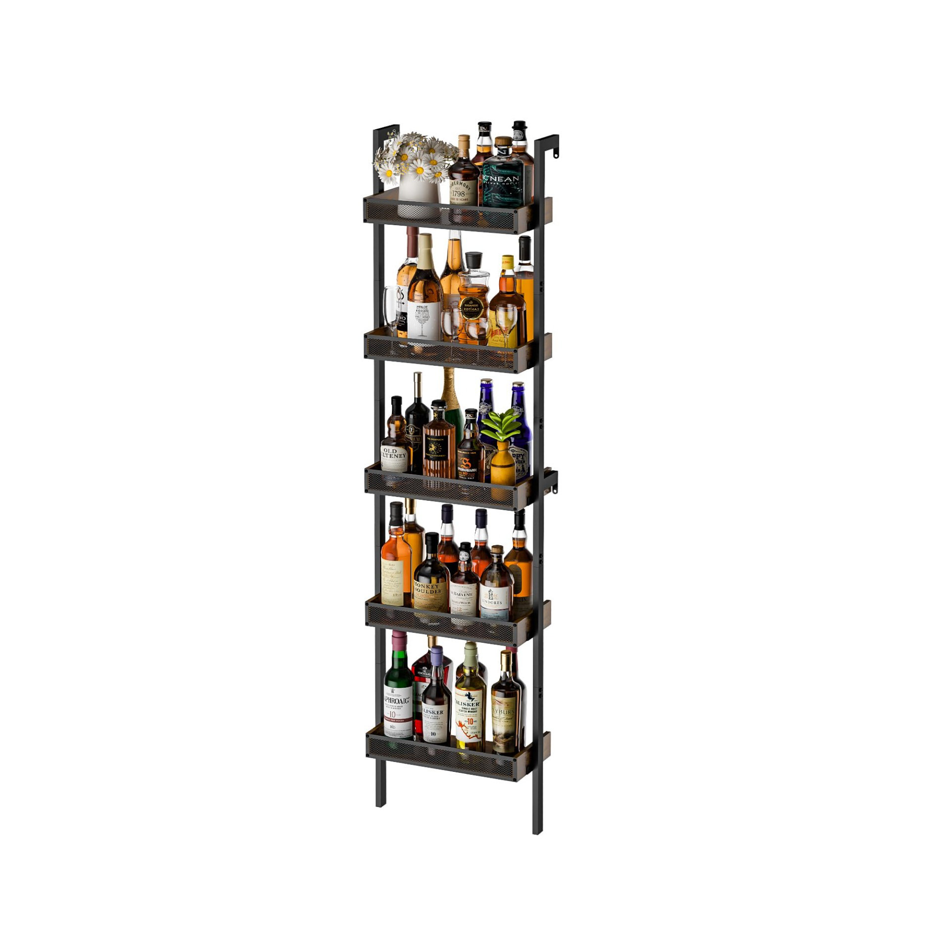 17 Stories 5-Tier Freestanding Wine Racks: 50 Bottles Wine Rack Shelf ...