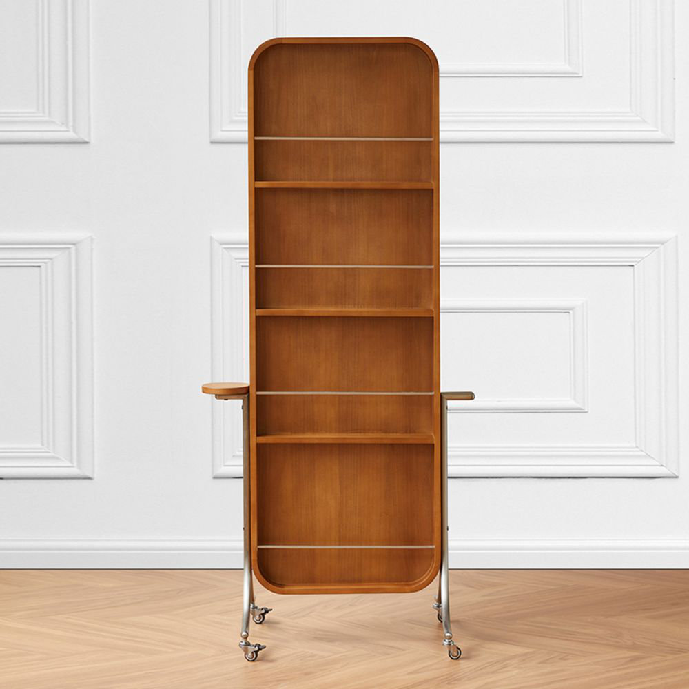 FOLVOJ Retro rectangle solid wood movable storage dressing full length ...