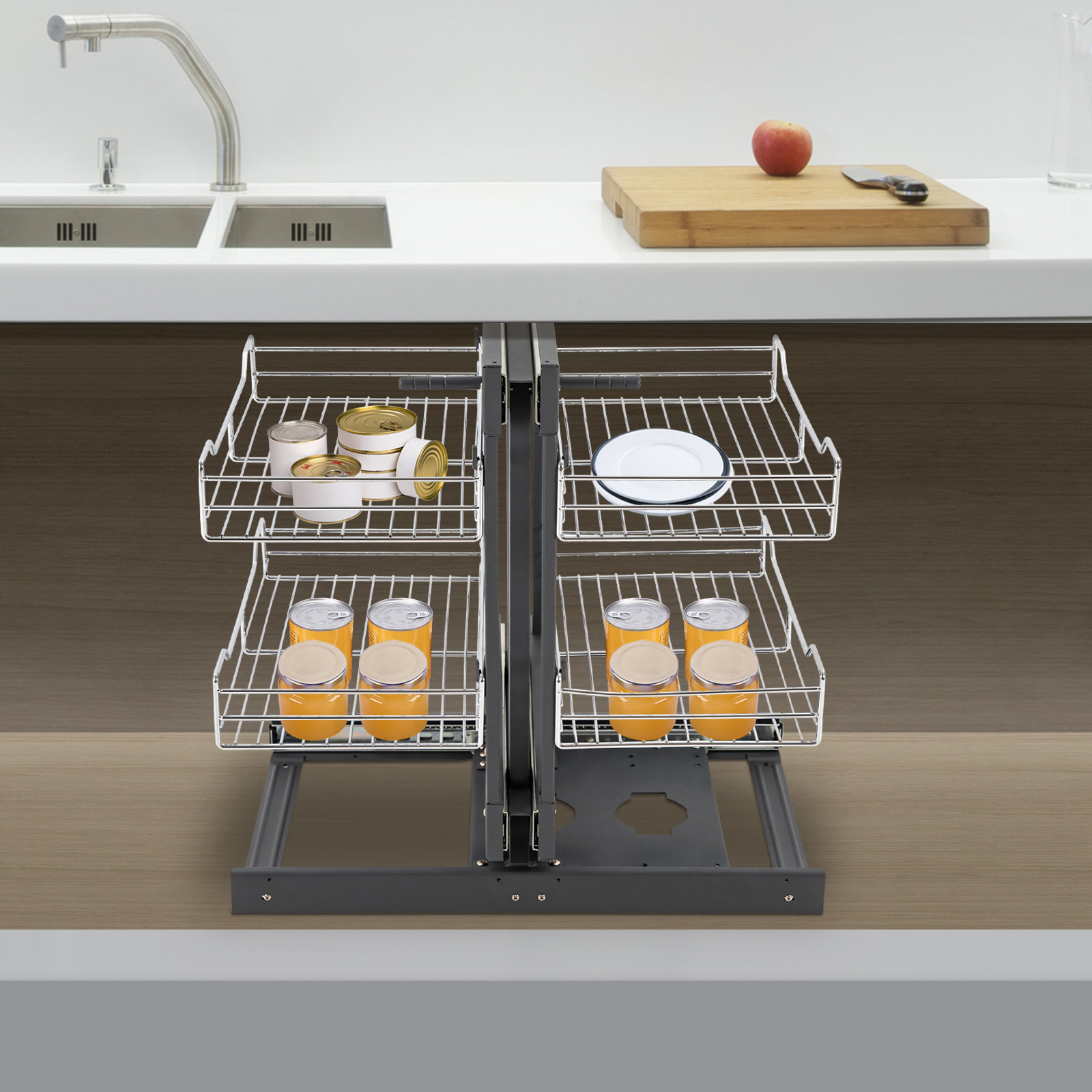 Rebrilliant Miks Kitchen Pull Out Basket 2-tier - Wayfair Canada