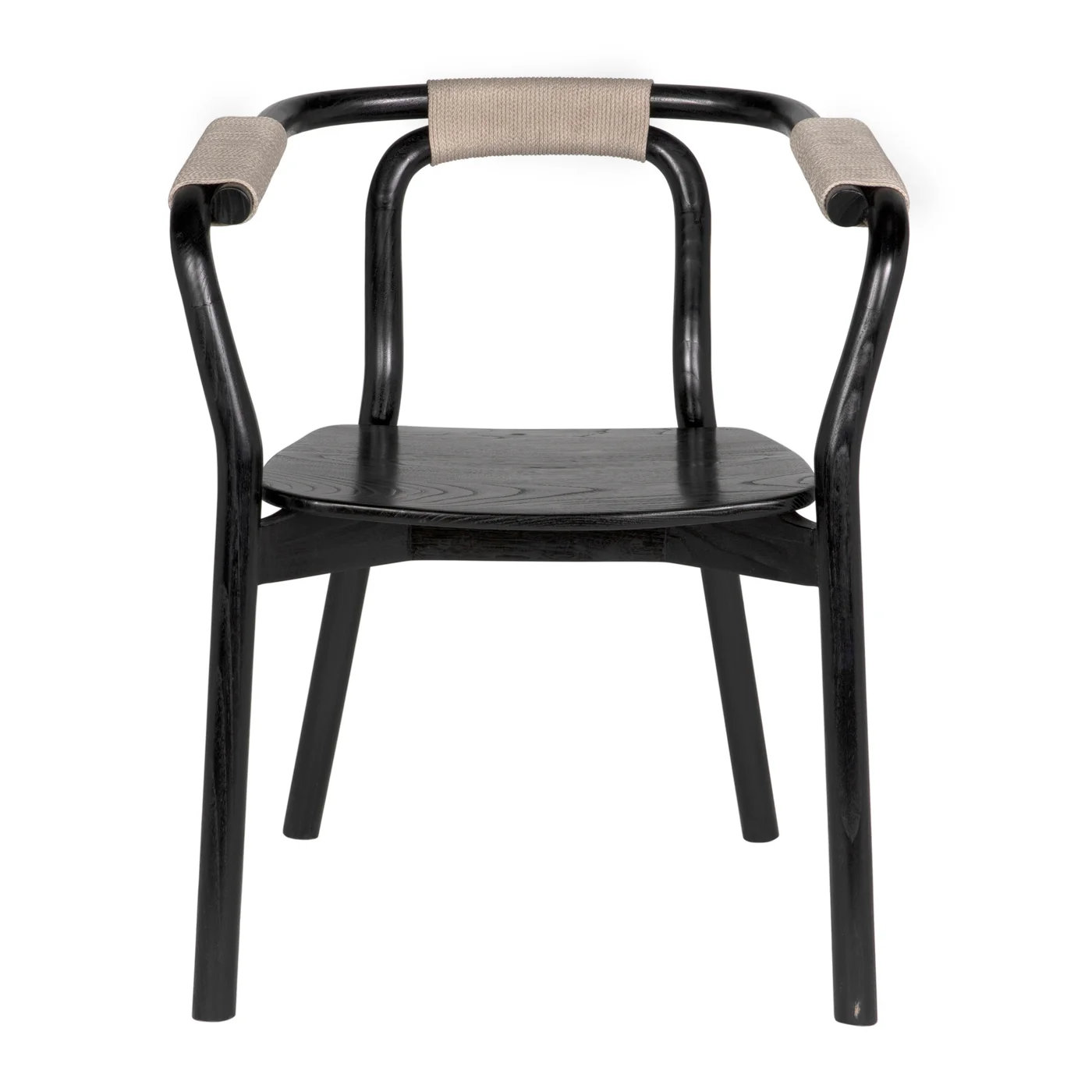 Noir Anna Slat Back Arm Chair in Charcoal Black | Wayfair