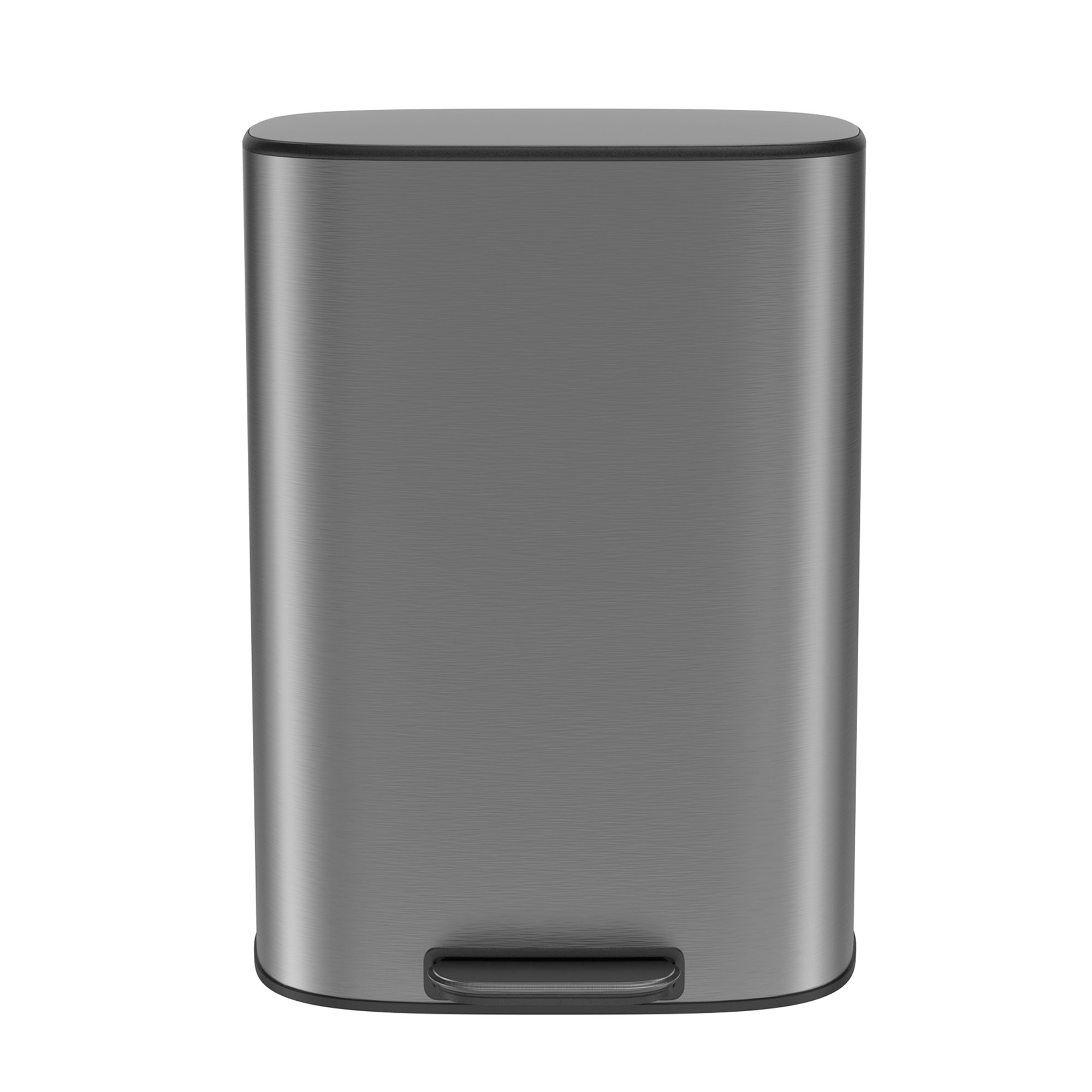 HOME OF FIGHT VENTURES LLC Smudge Resistant Rectangular Trash Can With Soft-Close Foot Pedal ...