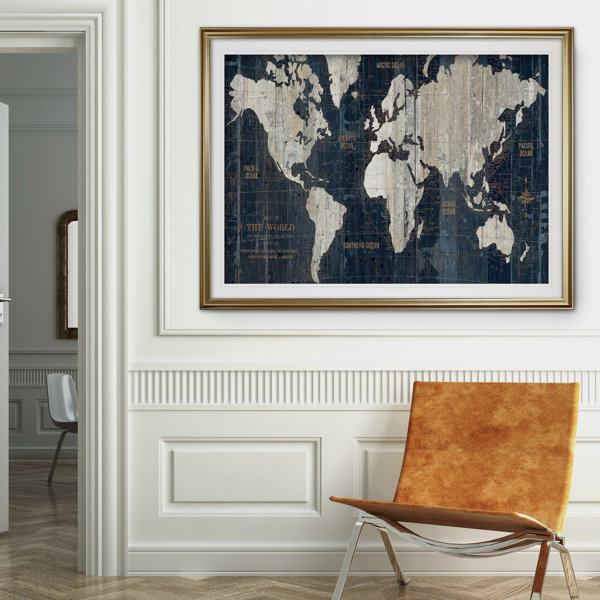Trent Austin Design® Pedra 'OLD WORLD MAP' Framed Acrylic Painting ...