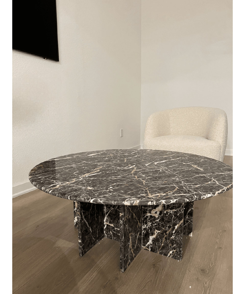 BETACH Genuine Marble Round Coffee Table - St Laurent Marble | Wayfair
