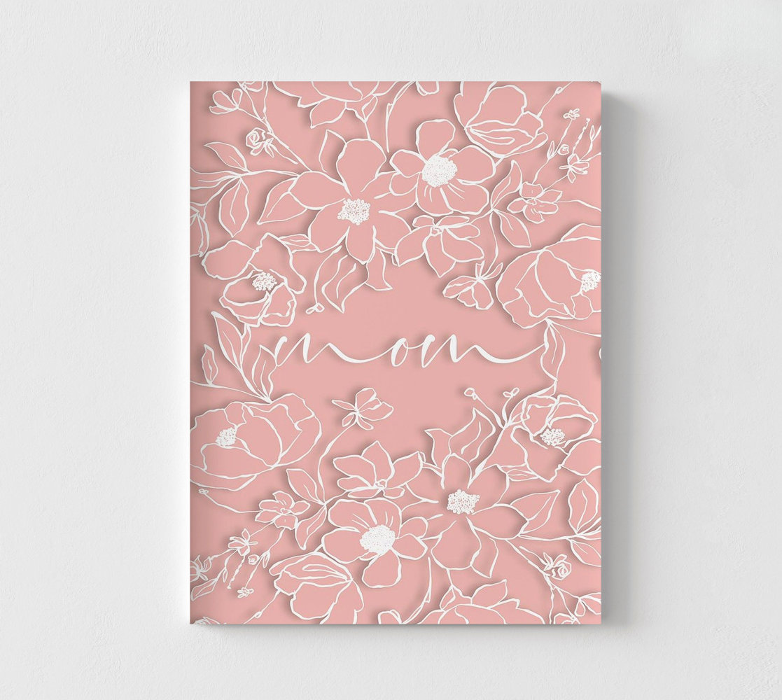 WeFrameArt Mom Sign Poster Print, Framed Pink Flowers Poster, Floral ...
