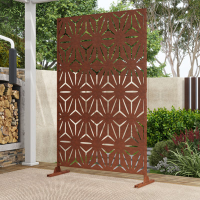 Veradek Screen Series 24" H x 45" W Corten Steel Privacy Screen Panel ...