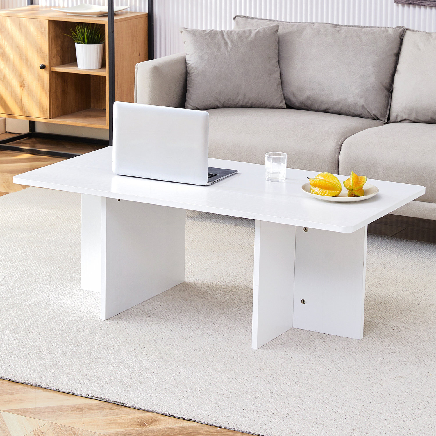 Ebern Designs Luxurious MDF Coffee Table with Stable Triangular Support ...