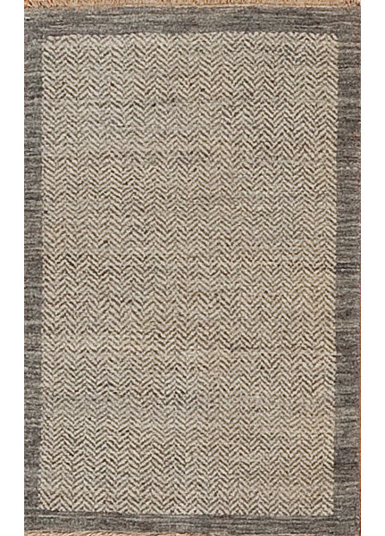 Samad Rugs Textures Hand Knotted Wool Area Rug in Gray | Perigold