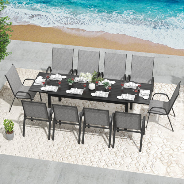 Red Barrel Studio® 7-Piece Outdoor Furniture Patio Set Extendable ...