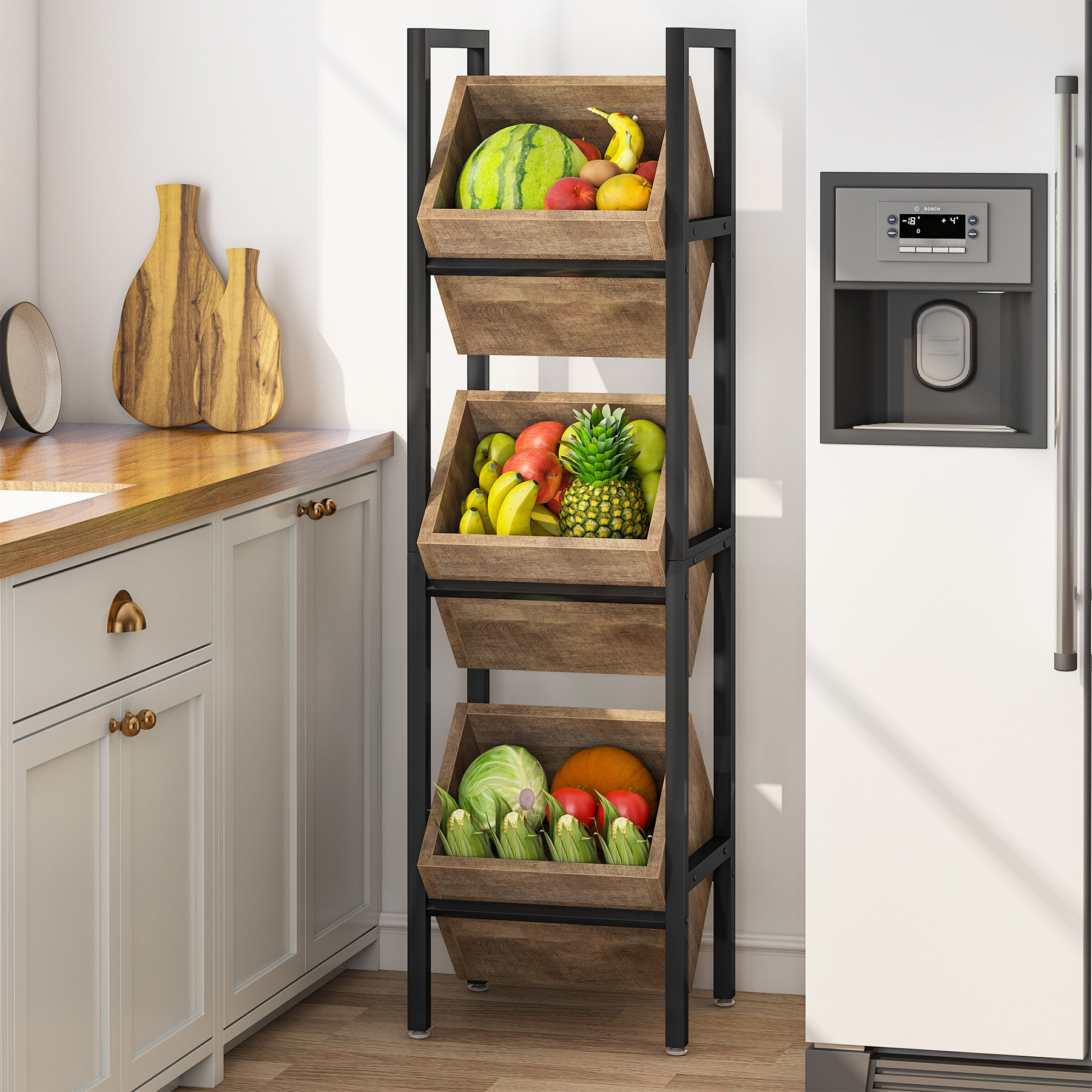 17 Stories Mitsuko 14.57'' W Metal Storage Rack & Reviews | Wayfair