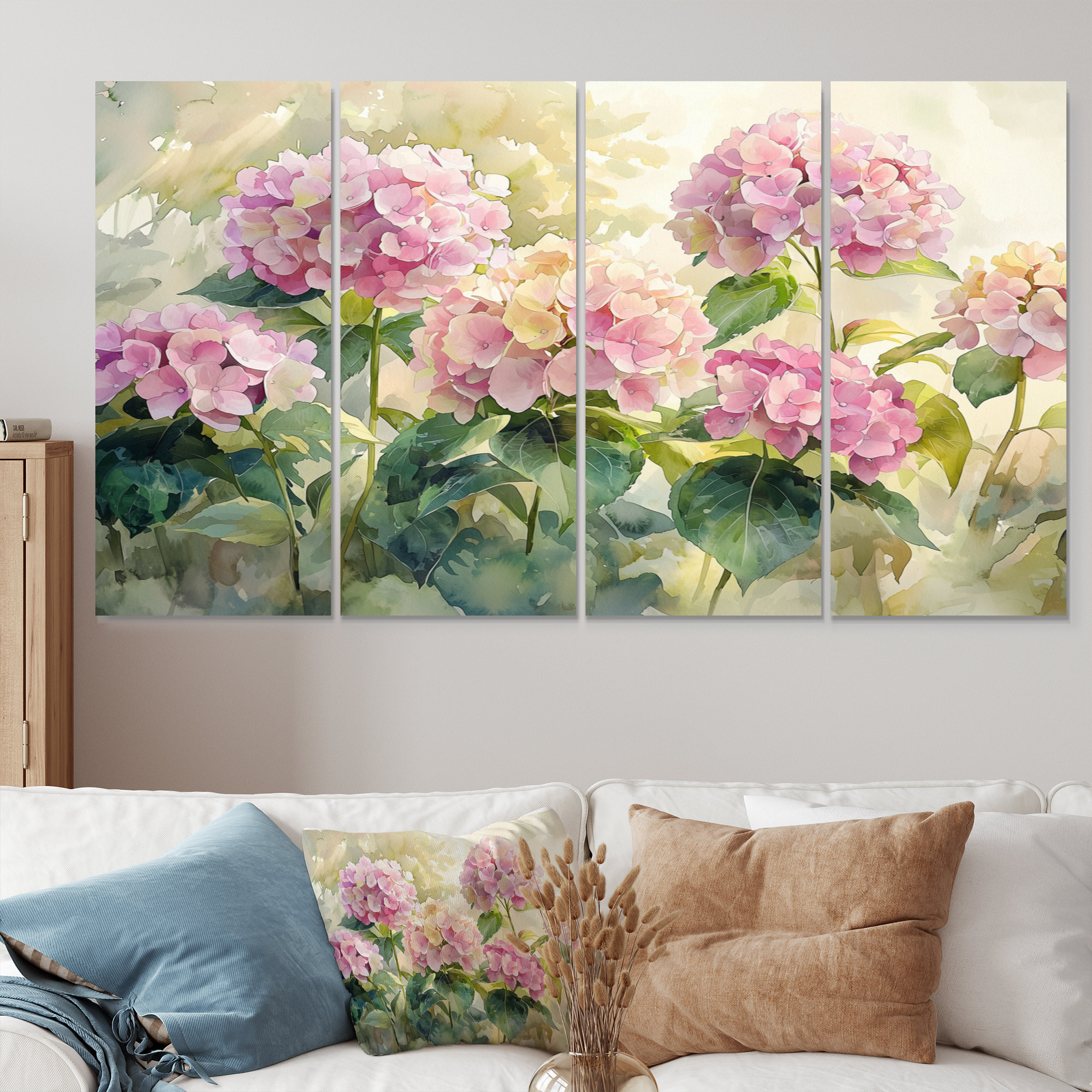 Red Barrel Studio® Hydrangeas In A Summer Garden II - Hydrangea Wall ...