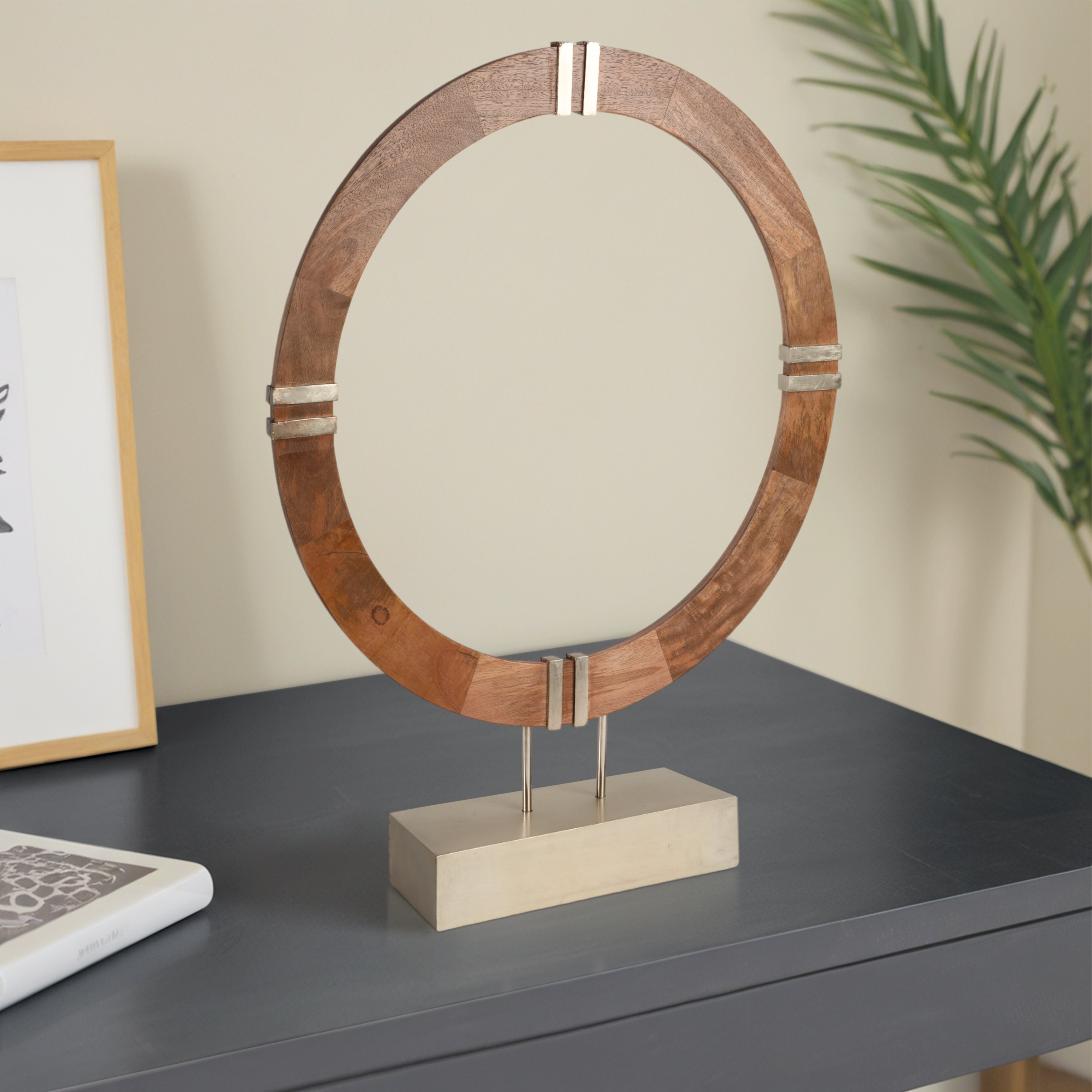 Latitude Run® Michalena Small Wood Ring Statuary | Wayfair