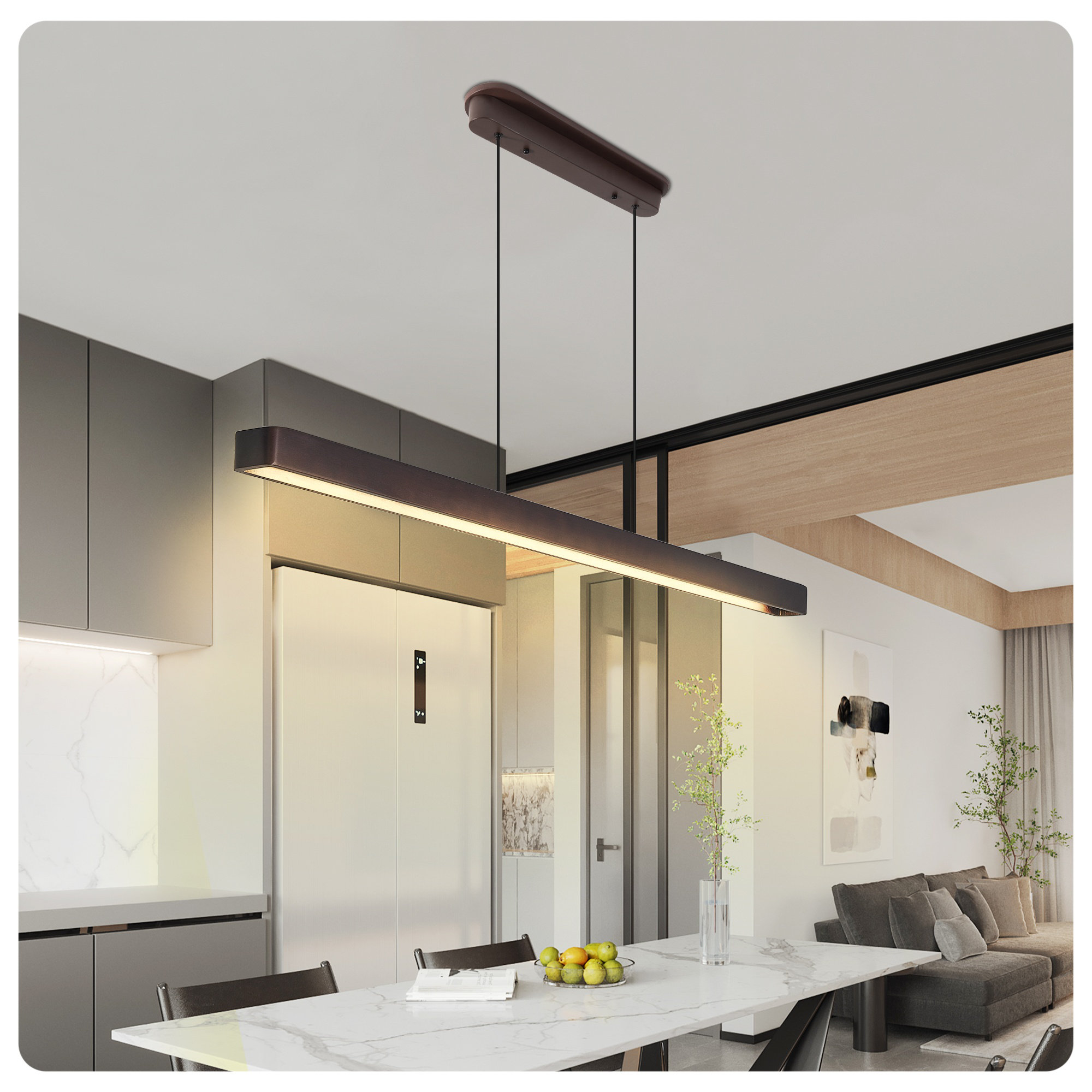 Ebern Designs Wooden Led Pendant Light | Wayfair