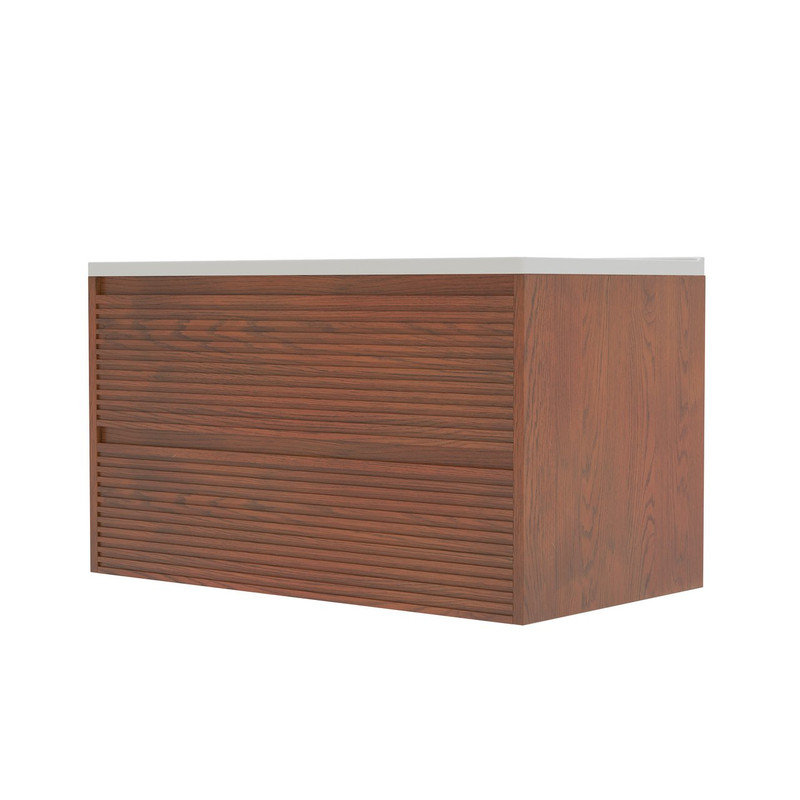 Ebern Designs Double Drawer Bathroom Vanity with Ceramic Integrated ...