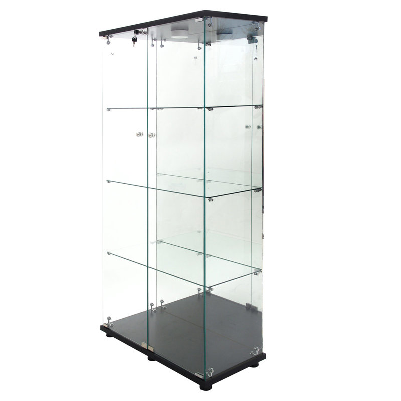 Abrahams Glass Display Cabinet with Mirrored Back Panel, Glass Display ...