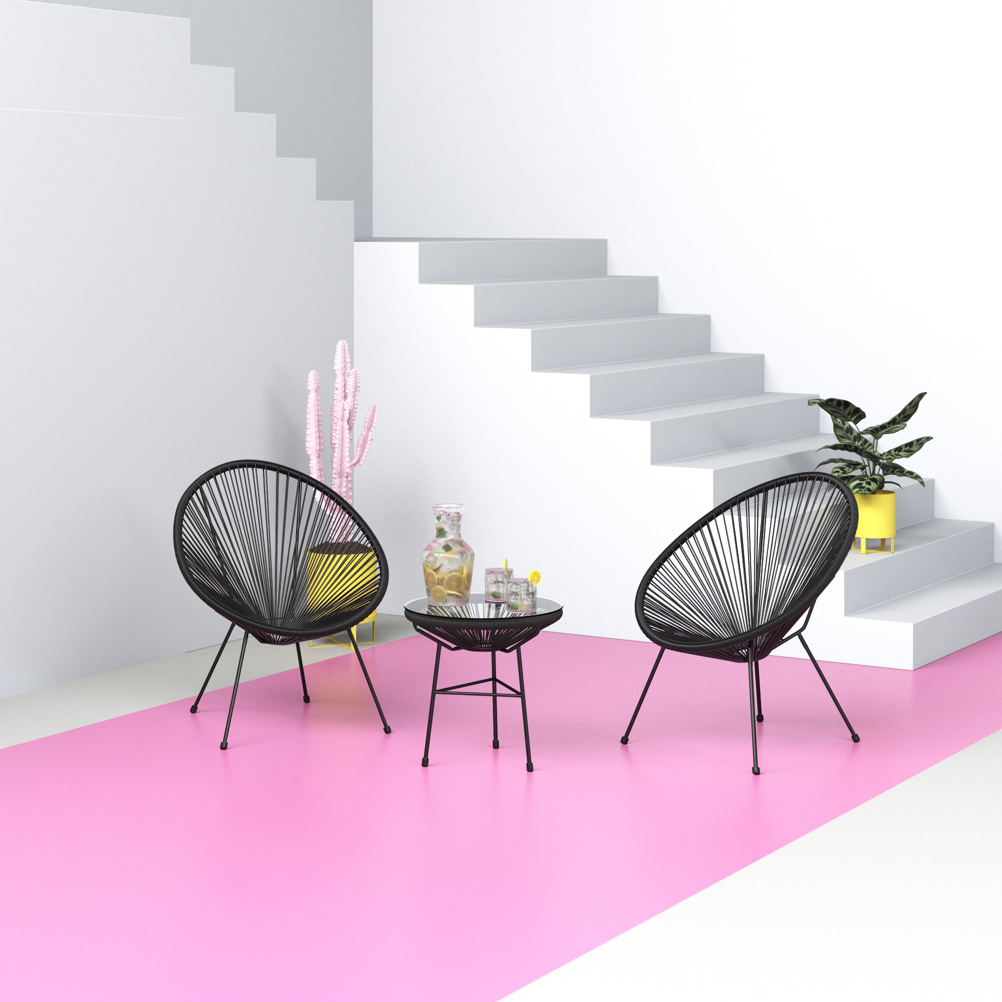 Hashtag Home Glassell 3 Piece Seating Group & Reviews | Wayfair