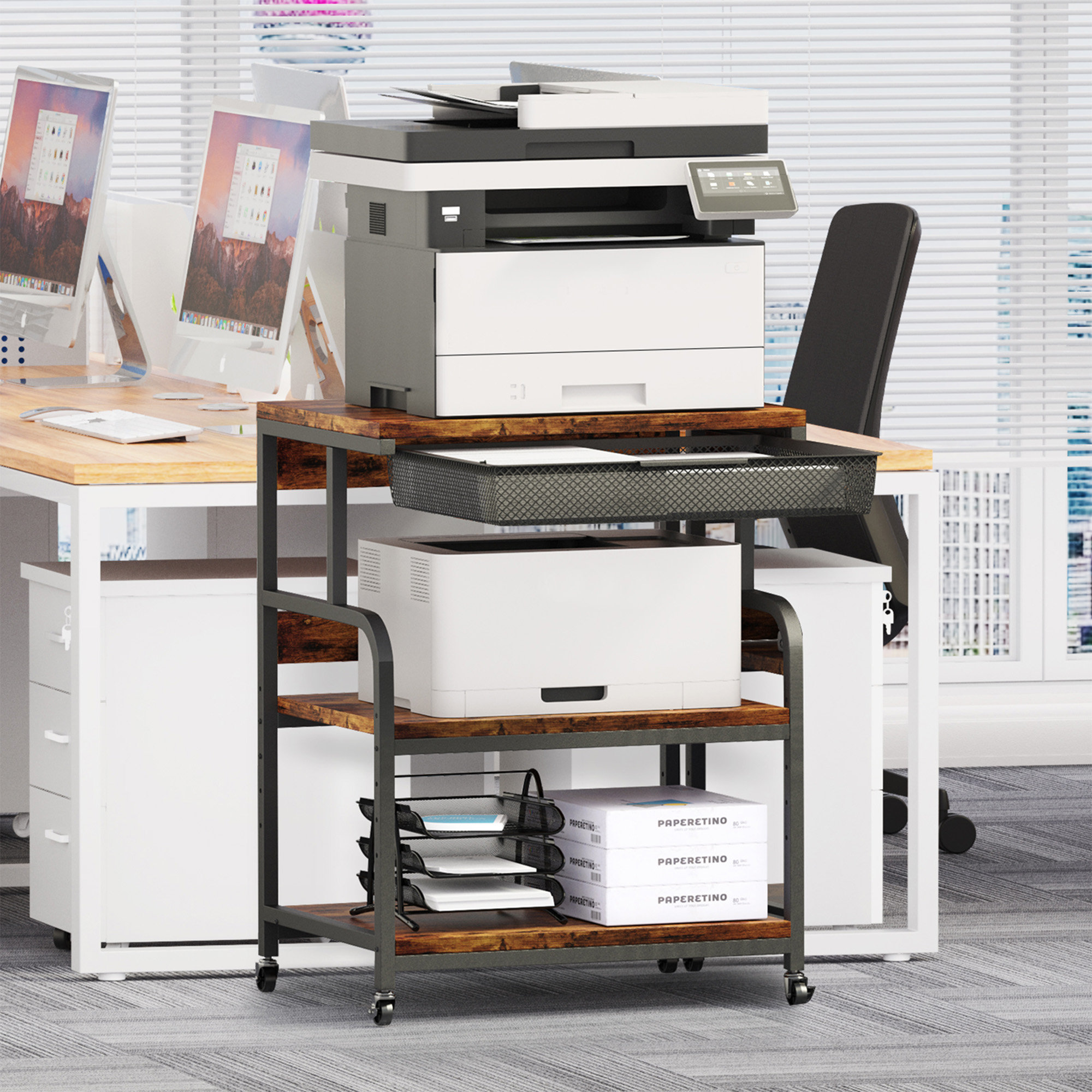 Shenzhen GuoMai Technology Co.,Ltd 3 Tier Mobile Printer Stand With ...