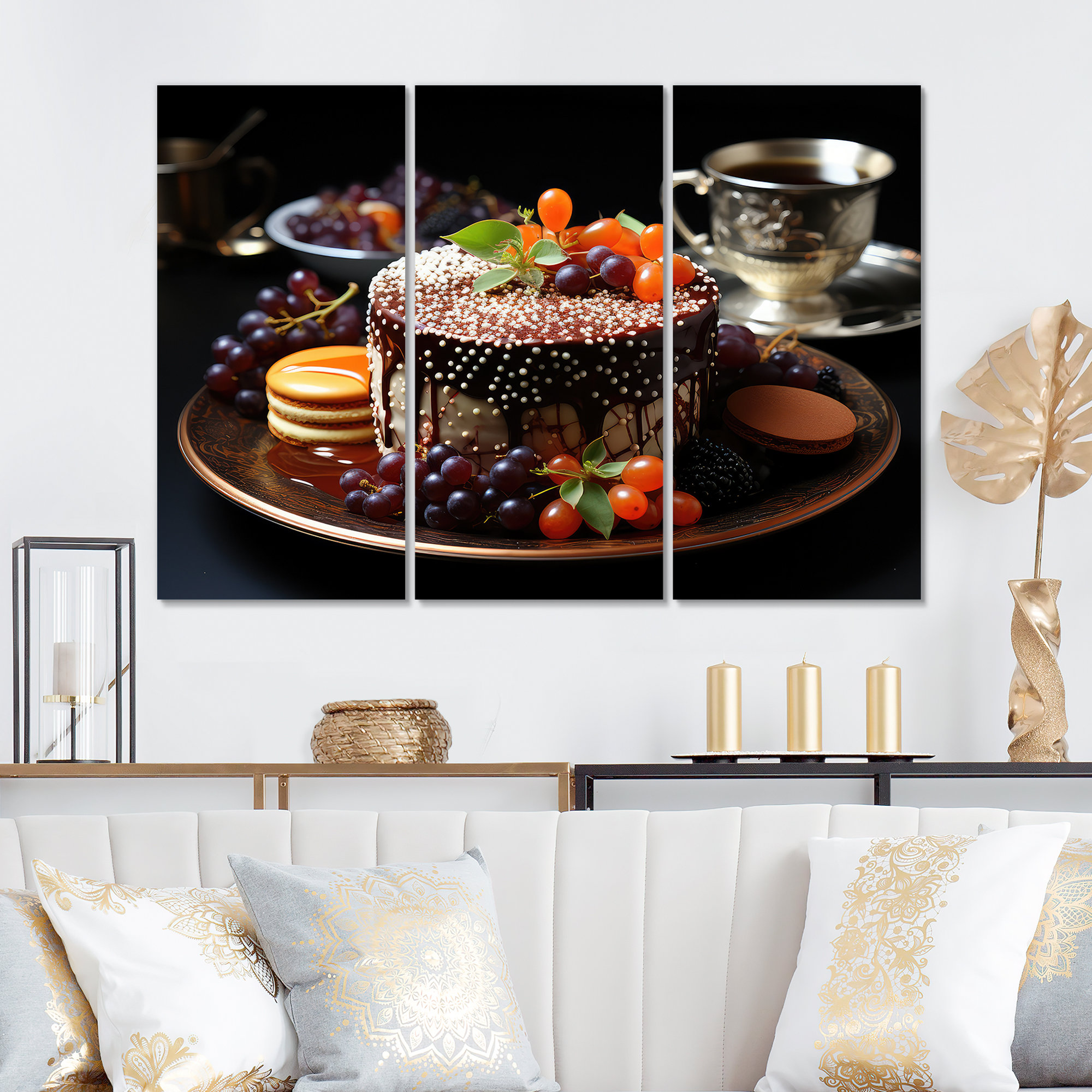 DesignArt Food Chocolate Pointillism Dot - Food & Beverage Metal Art ...