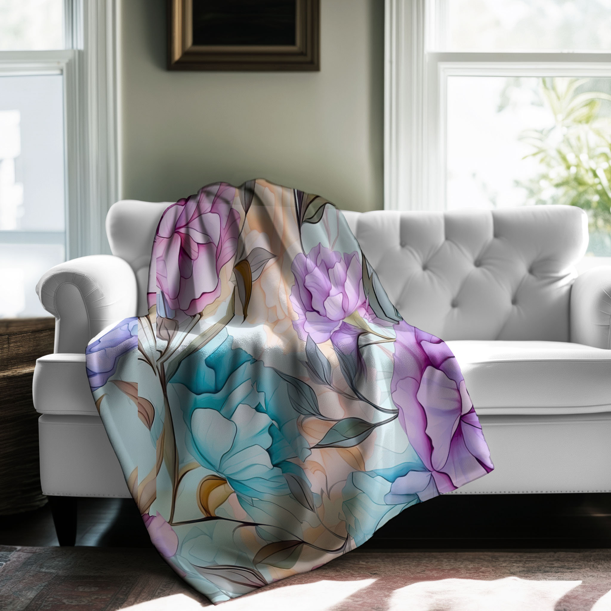 MentionedYou Dreamy Alcohol Floral - 1 Piece Premium Sherpa Blanket ...