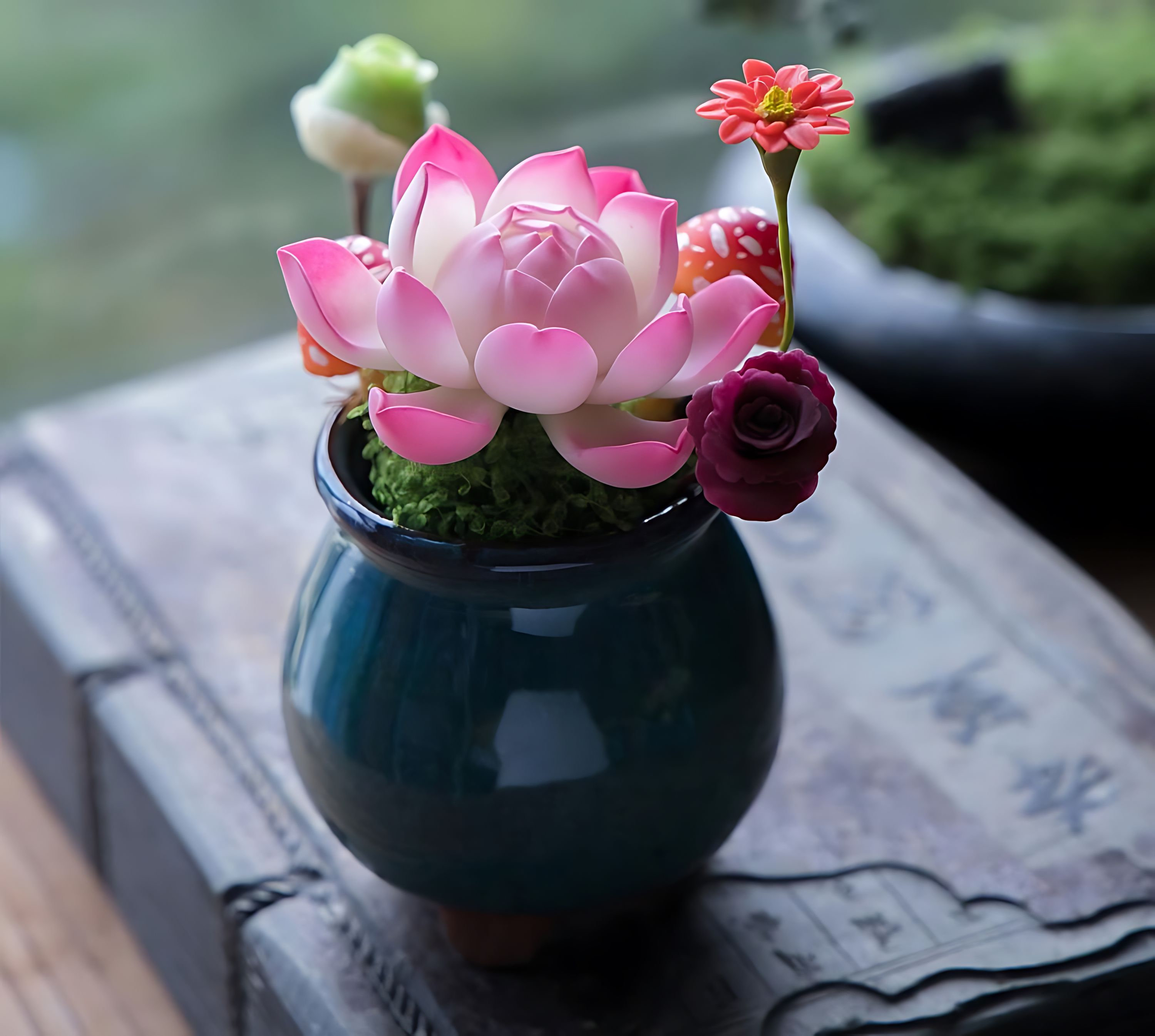 Primrue Hand Drawn Resin Clay Handicrafts, Succulent Simulation, Small ...