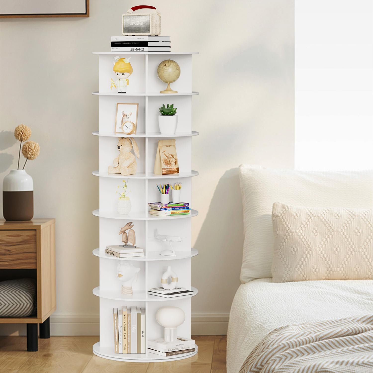 Rebrilliant 360° Rotating Shoe Rack With 7-Tier Storage, Space-Saving ...