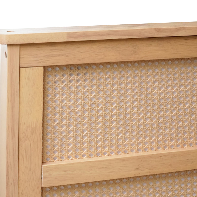 Bay Isle Home™ Solid Wood Platform Bed With Rattan Inset Headboard, 2 ...