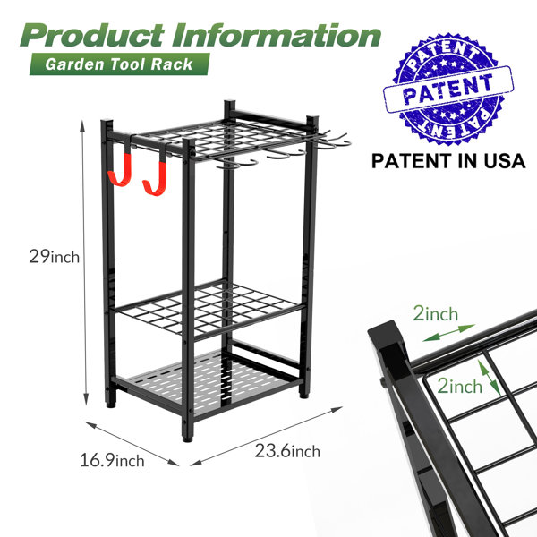 WFX Utility™ Cliffside Garden Tool Organizer, Storage Hooks, Yard Tool ...