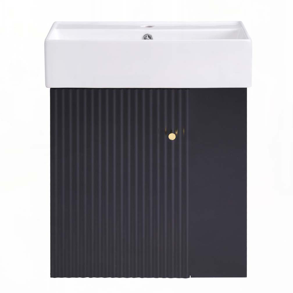 Ebern Designs Meuble-lavabo de salle de bain avec lavabo en céramique ...
