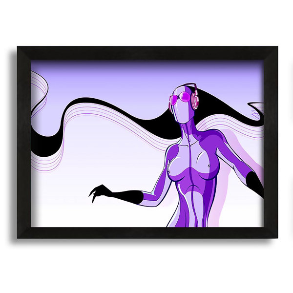Maturi Abstract Purple Alien - Picture Frame Painting on Canvas ...