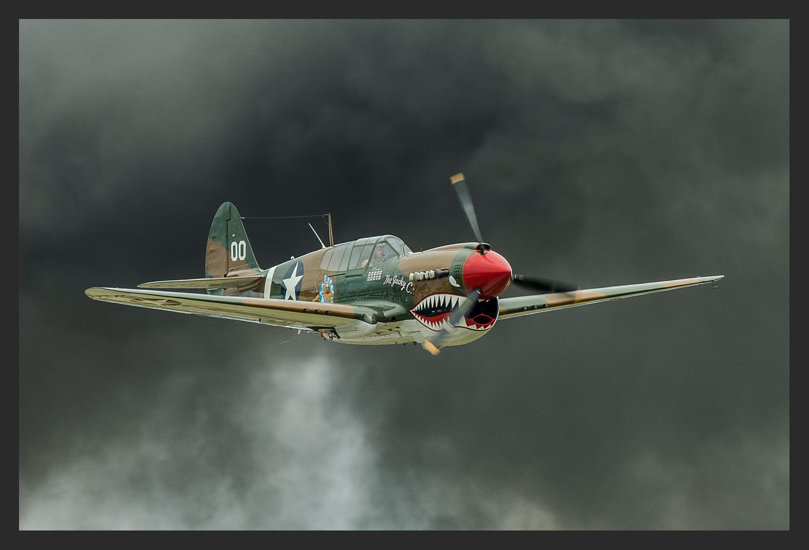 Ebern Designs P-40 WW2 Military Airplane In Flight Framed On Poster ...