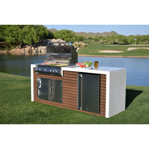Kokomo Grills 89.5'' Modular Outdoor Kitchen with 4 - Burner Grill ...