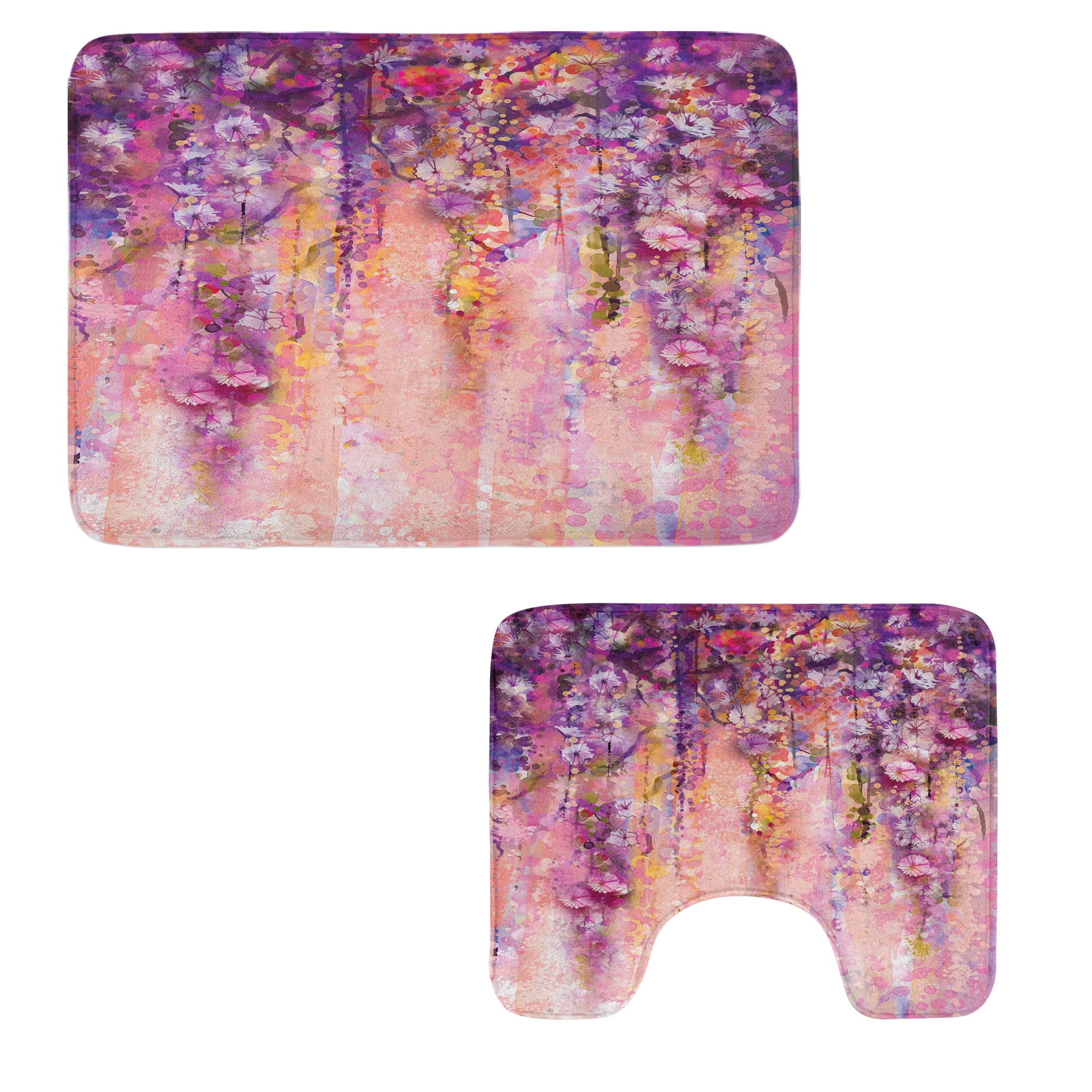 East Urban Home Tree Bathroom Rug Set 2 Pieces Rectangle & Contour Mats ...