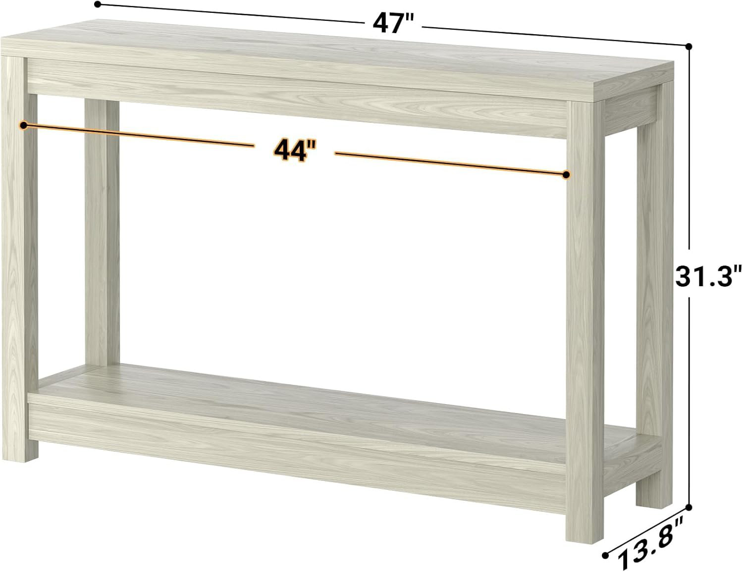 Winston Porter 47" Farmhouse Narrow Console Table With Storage Shelves ...